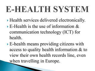 Ict in e health system | PPT