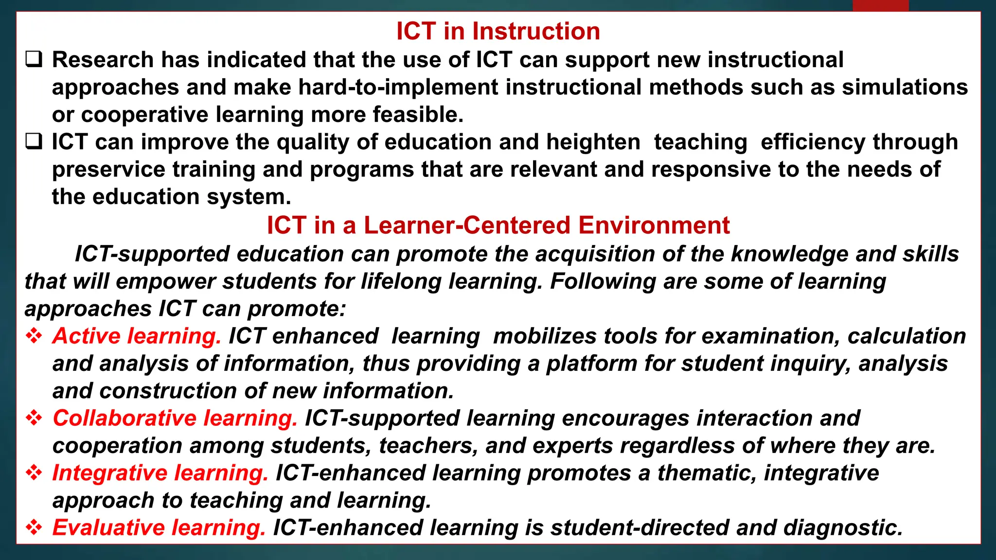 ICT IN EDUCATION for ur references in reporting | PPT