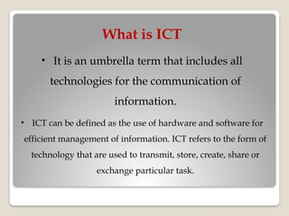 Information and Communication Technology (ICT) in education | PPTX