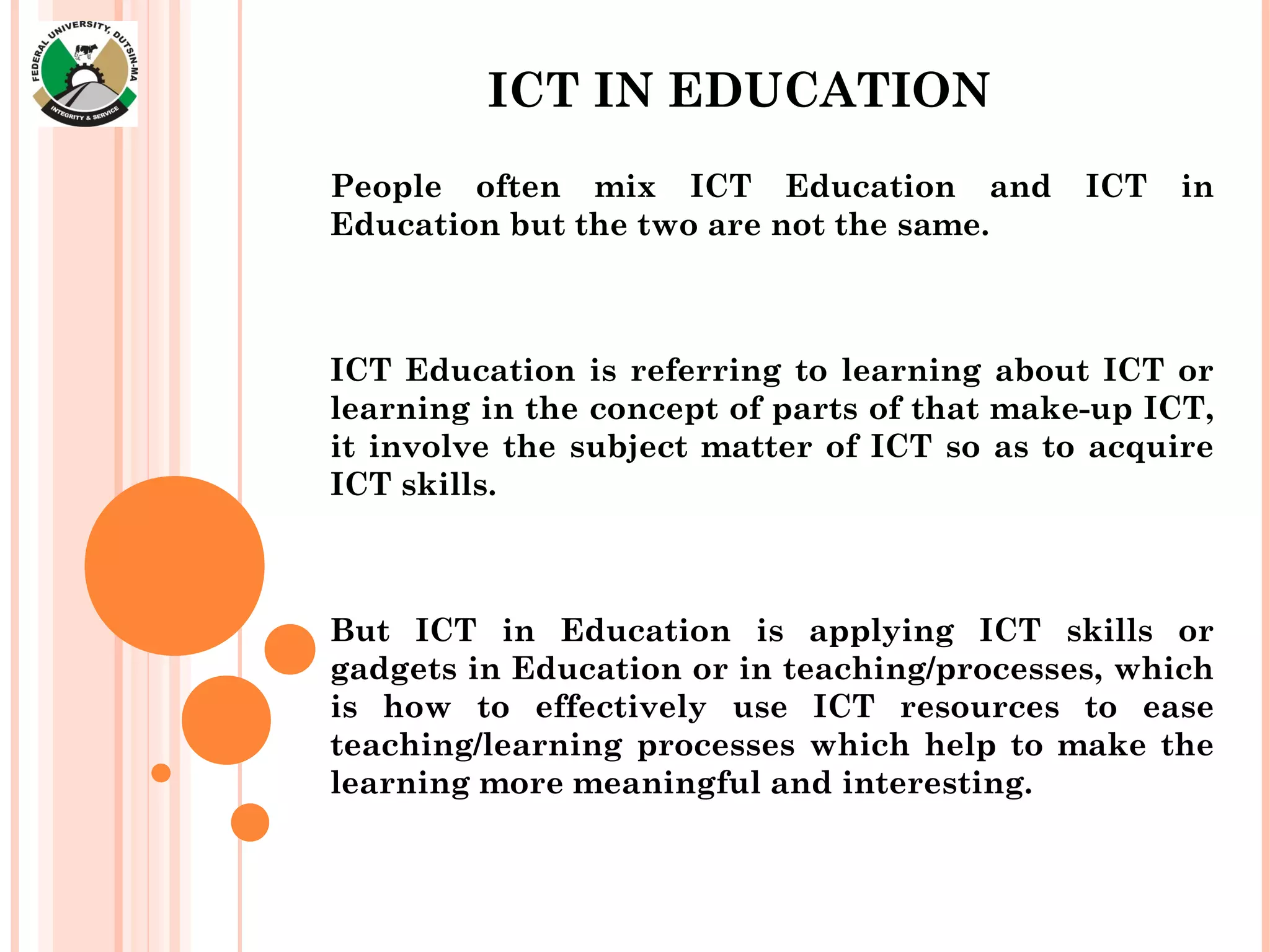 Ict in education fudma 2017 | PPT
