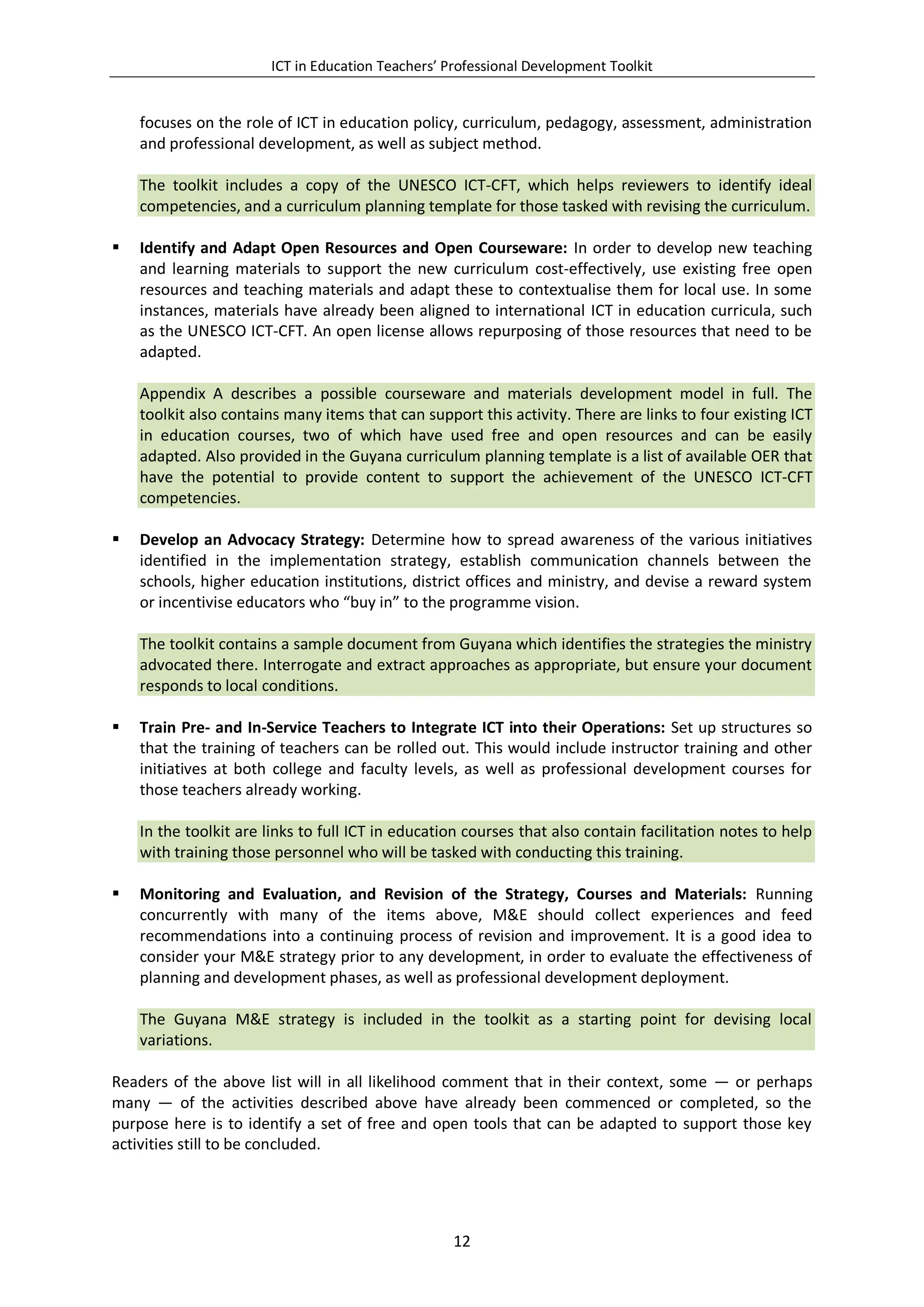 ICT In Education Teachers Professional Development Toolkit | PDF