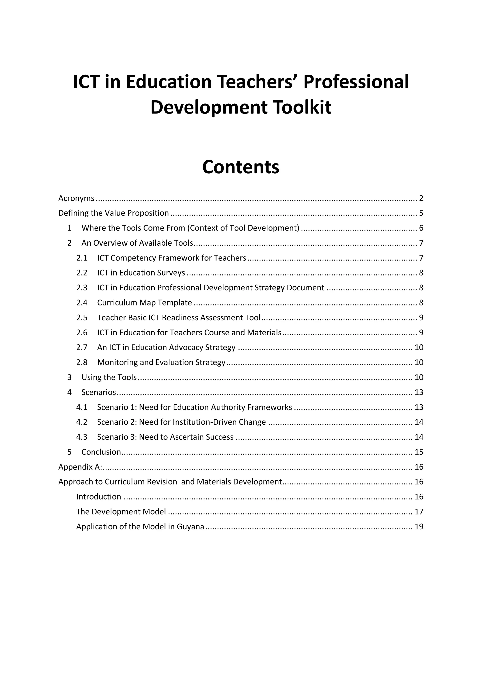 ICT In Education Teachers Professional Development Toolkit | PDF