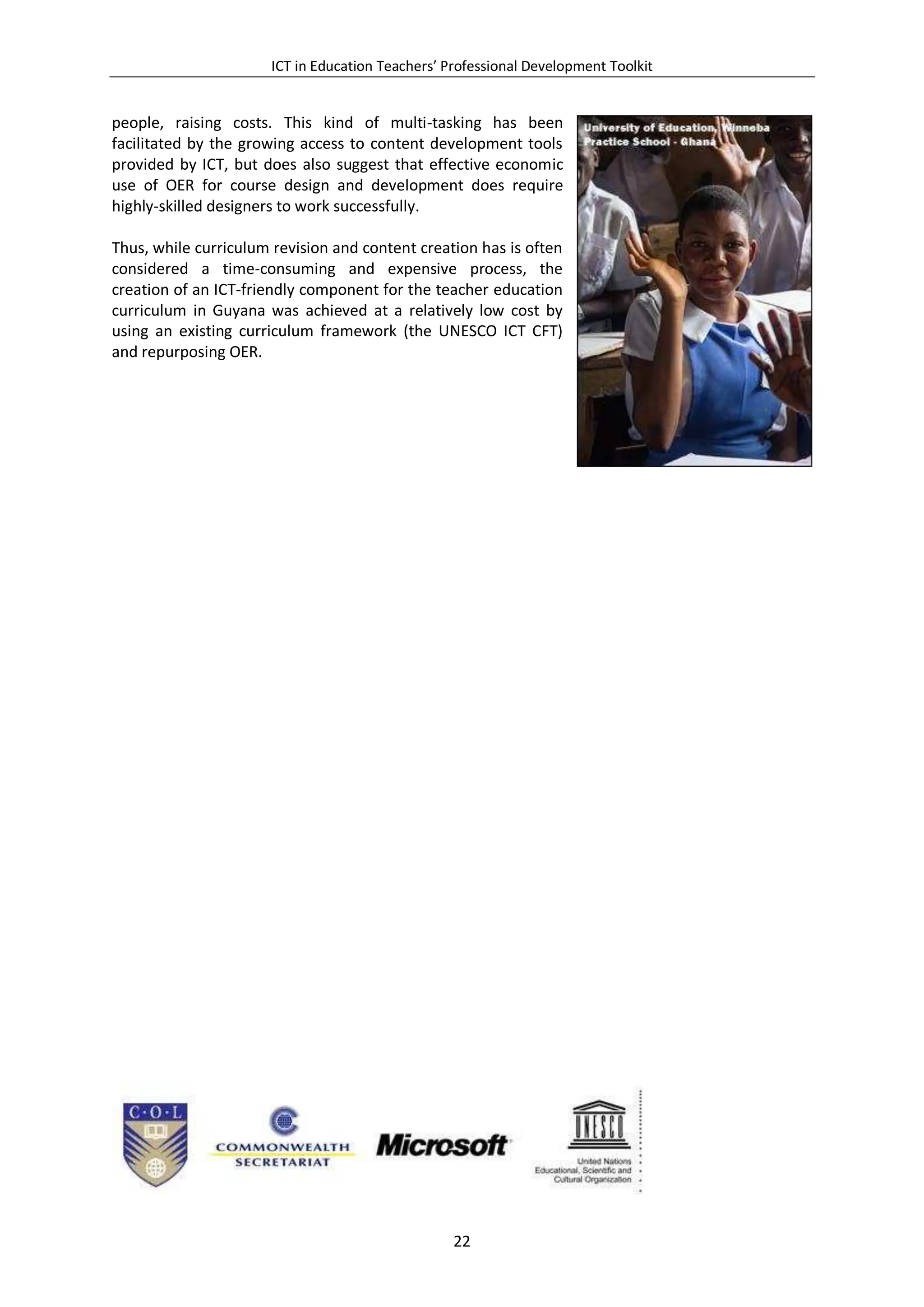 ICT In Education Teachers Professional Development Toolkit | PDF