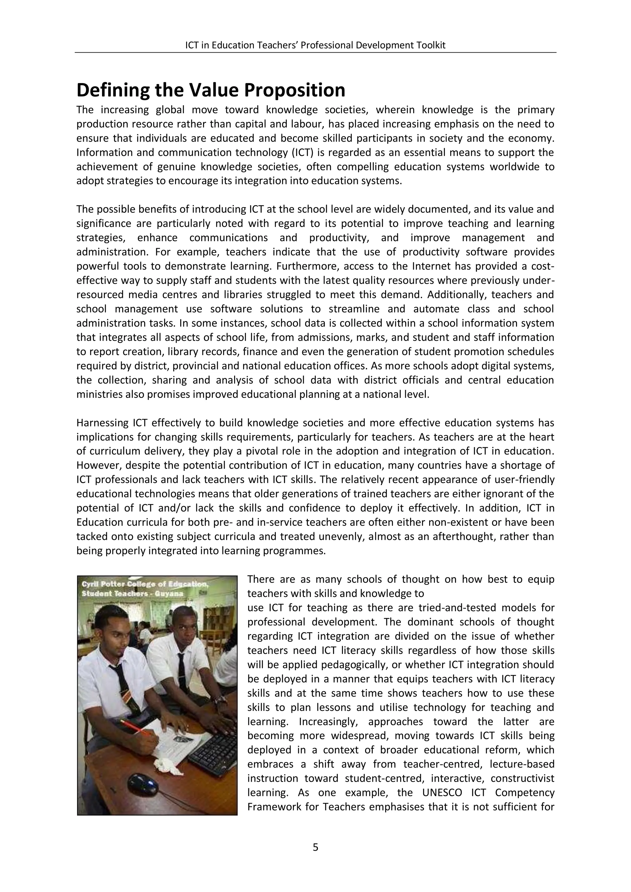 ICT In Education Teachers Professional Development Toolkit | PDF