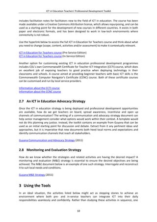 ICT In Education Teachers Professional Development Toolkit | PDF