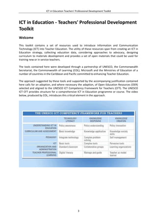 ICT In Education Teachers Professional Development Toolkit | PDF