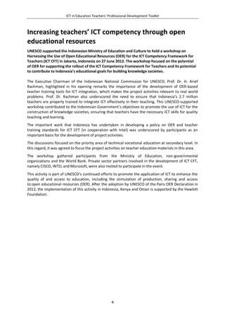 ICT In Education Teachers Professional Development Toolkit | PDF