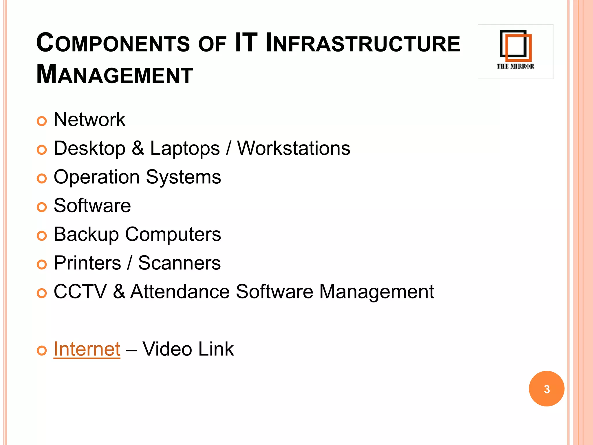 Ict infrastructure management | PPTX