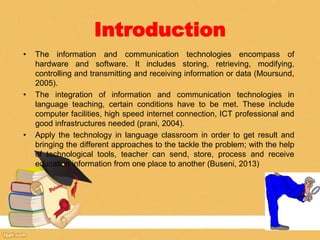 Information and Communication Technologies in Language Pedagogy | PPT