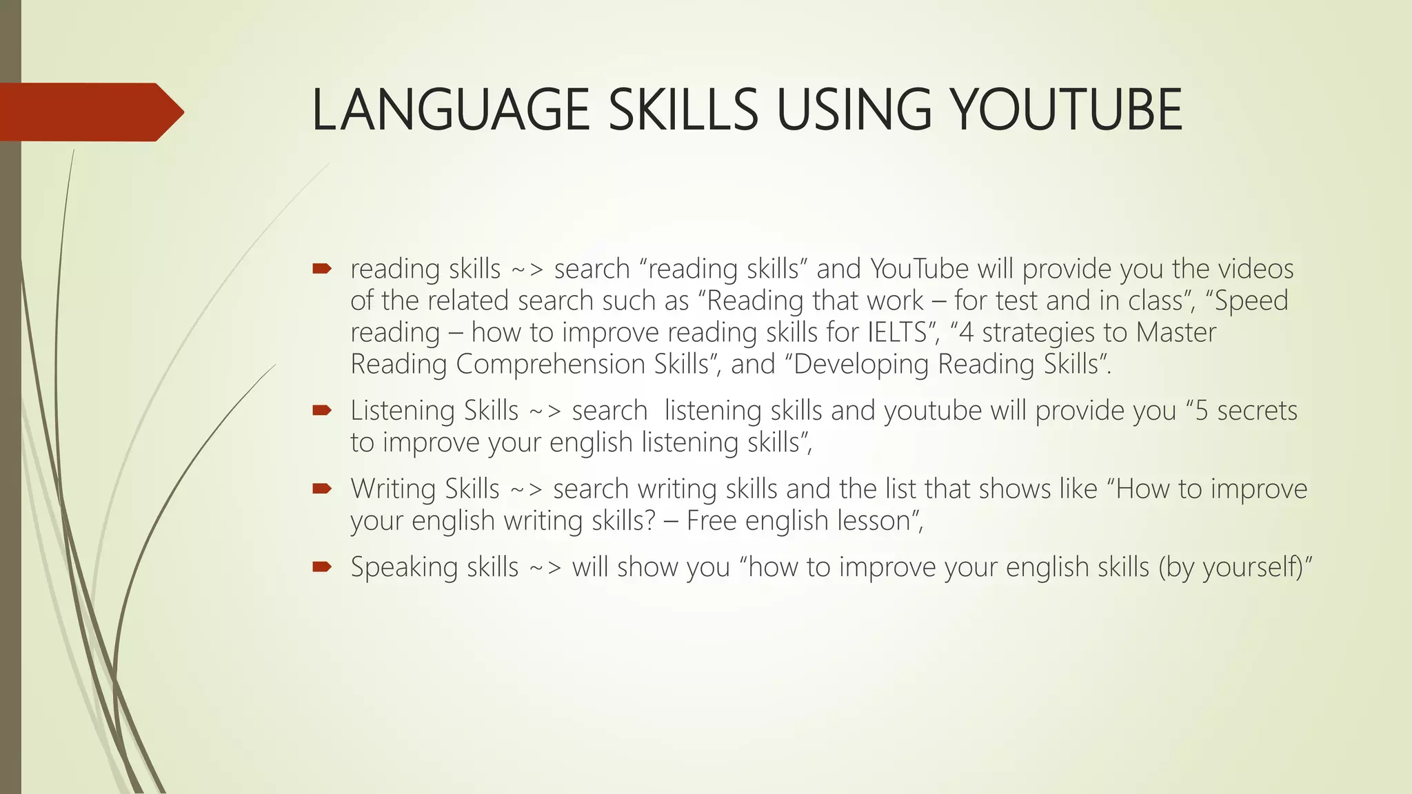 Ict in language teaching using youtube | PPTX
