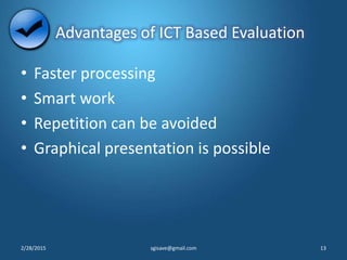 ICT in lesson plan & evaluation | PPTX