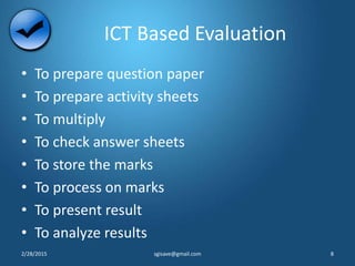 ICT in lesson plan & evaluation | PPTX