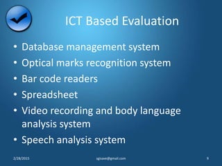 ICT in lesson plan & evaluation | PPTX