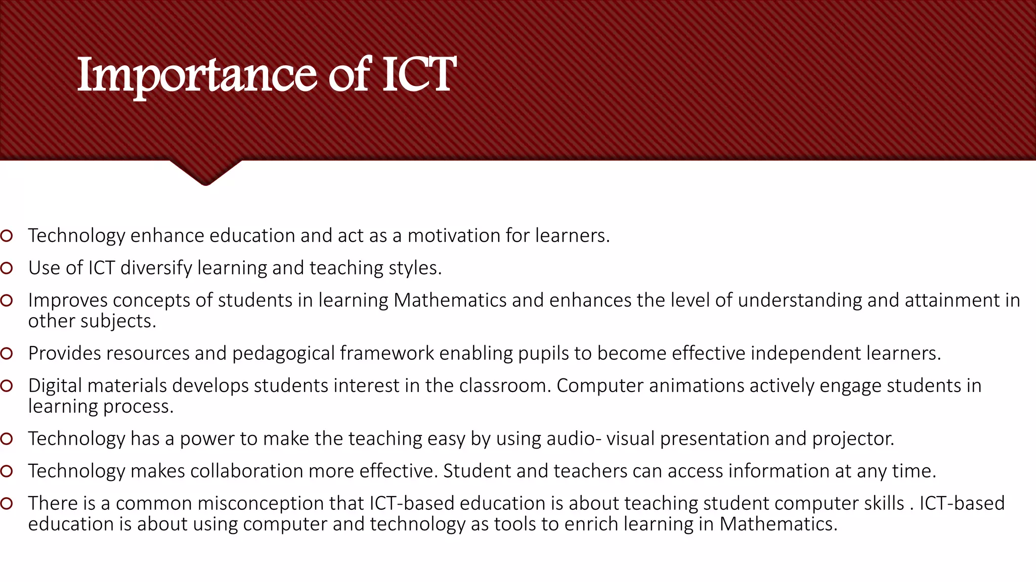 Ict in mathematics teaching | PPTX