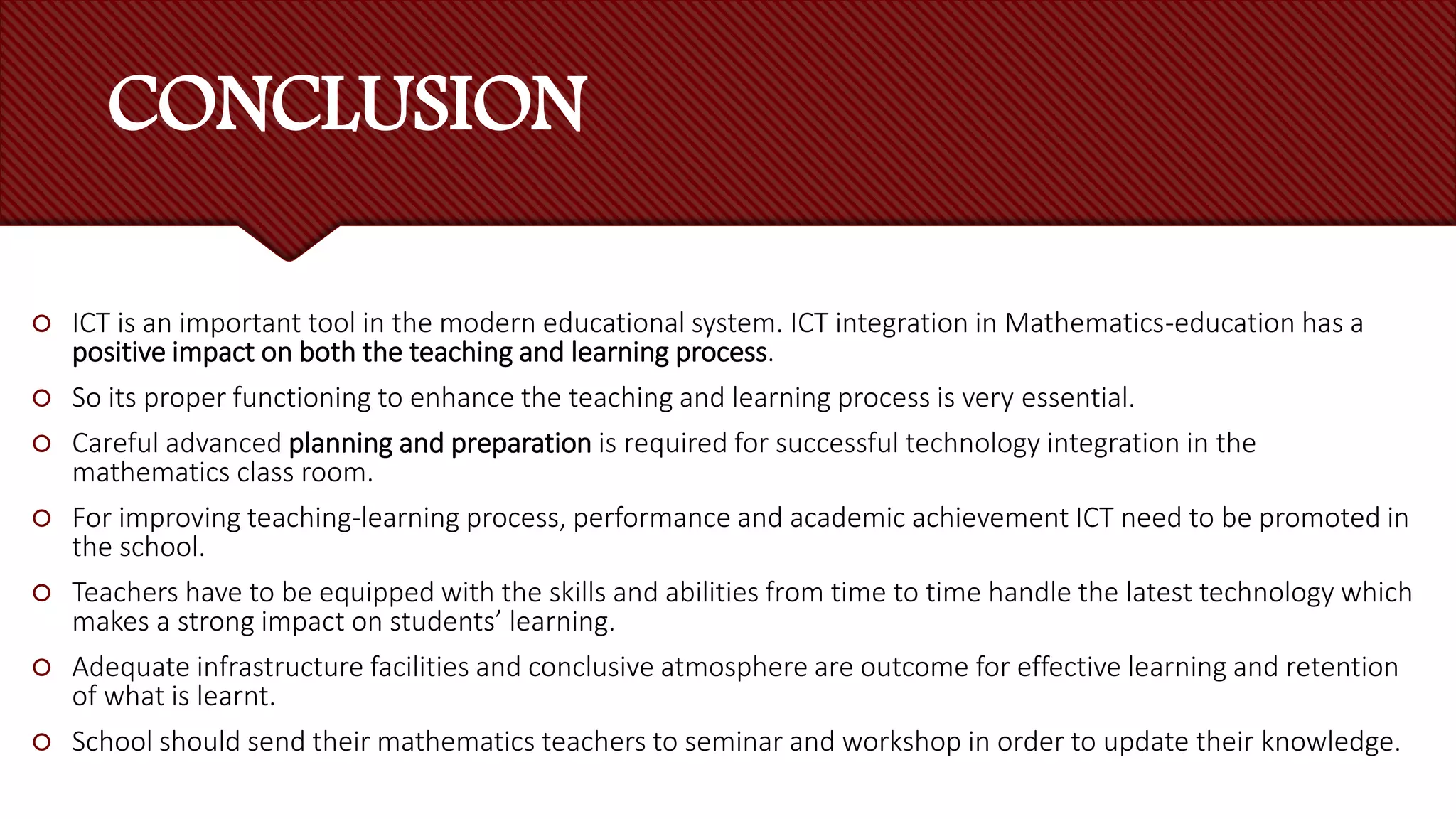 Ict in mathematics teaching | PPTX