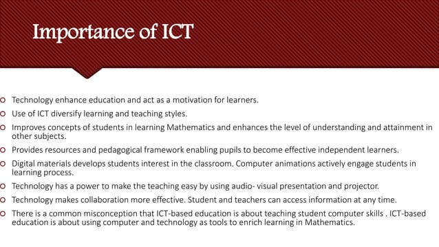 Ict in mathematics teaching | PPTX