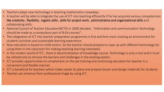 Ict in mathematics teaching | PPTX