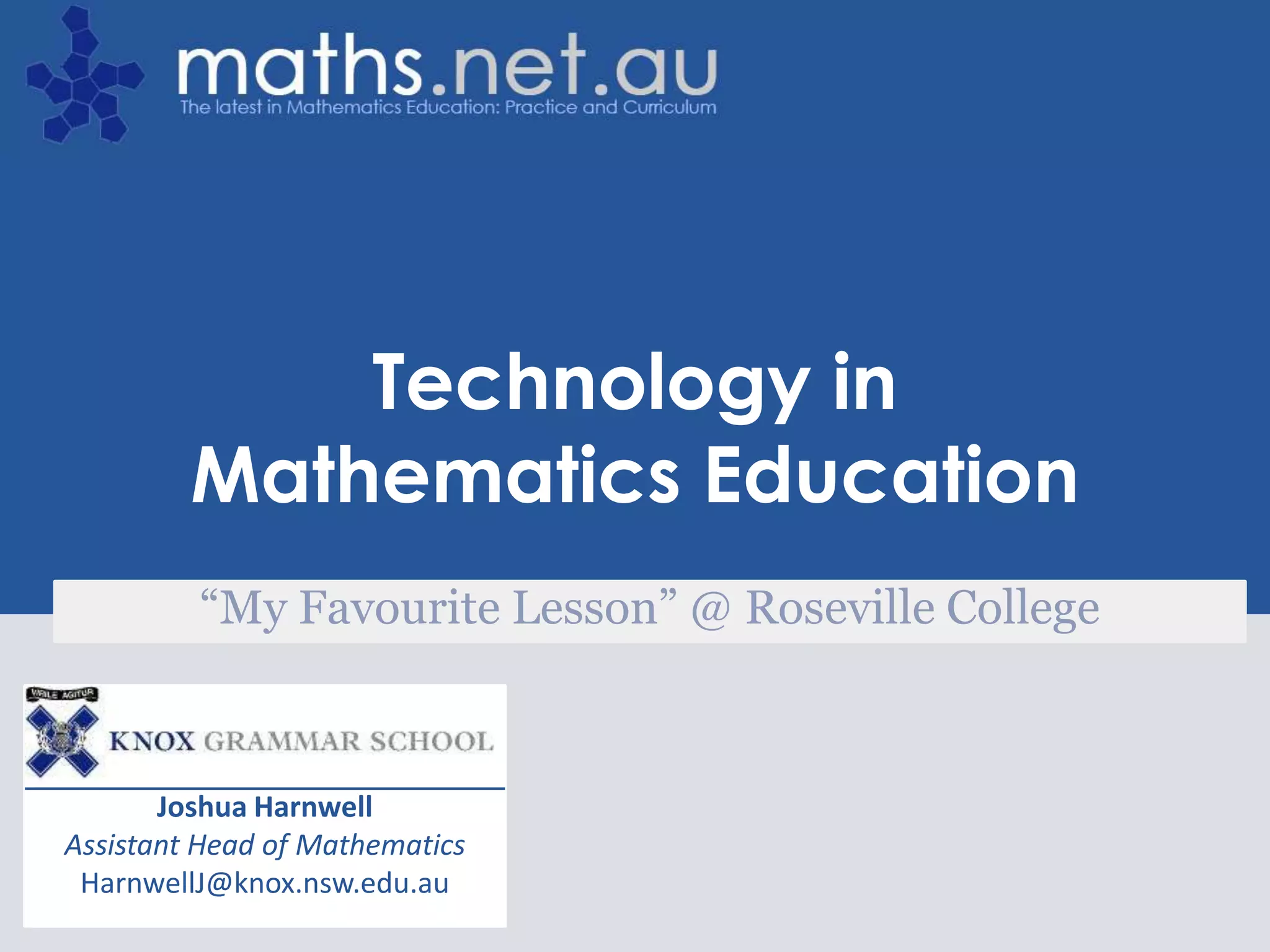 Ict in maths presentation for my favourite lesson | PPT