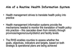 Information Communication Technology in Routine Health Information Systems | PPT