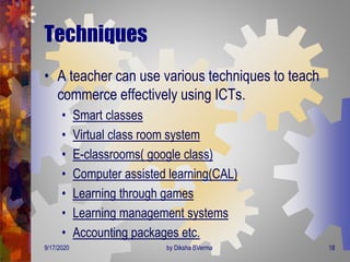 Ict in teaching of commerce | PPTX