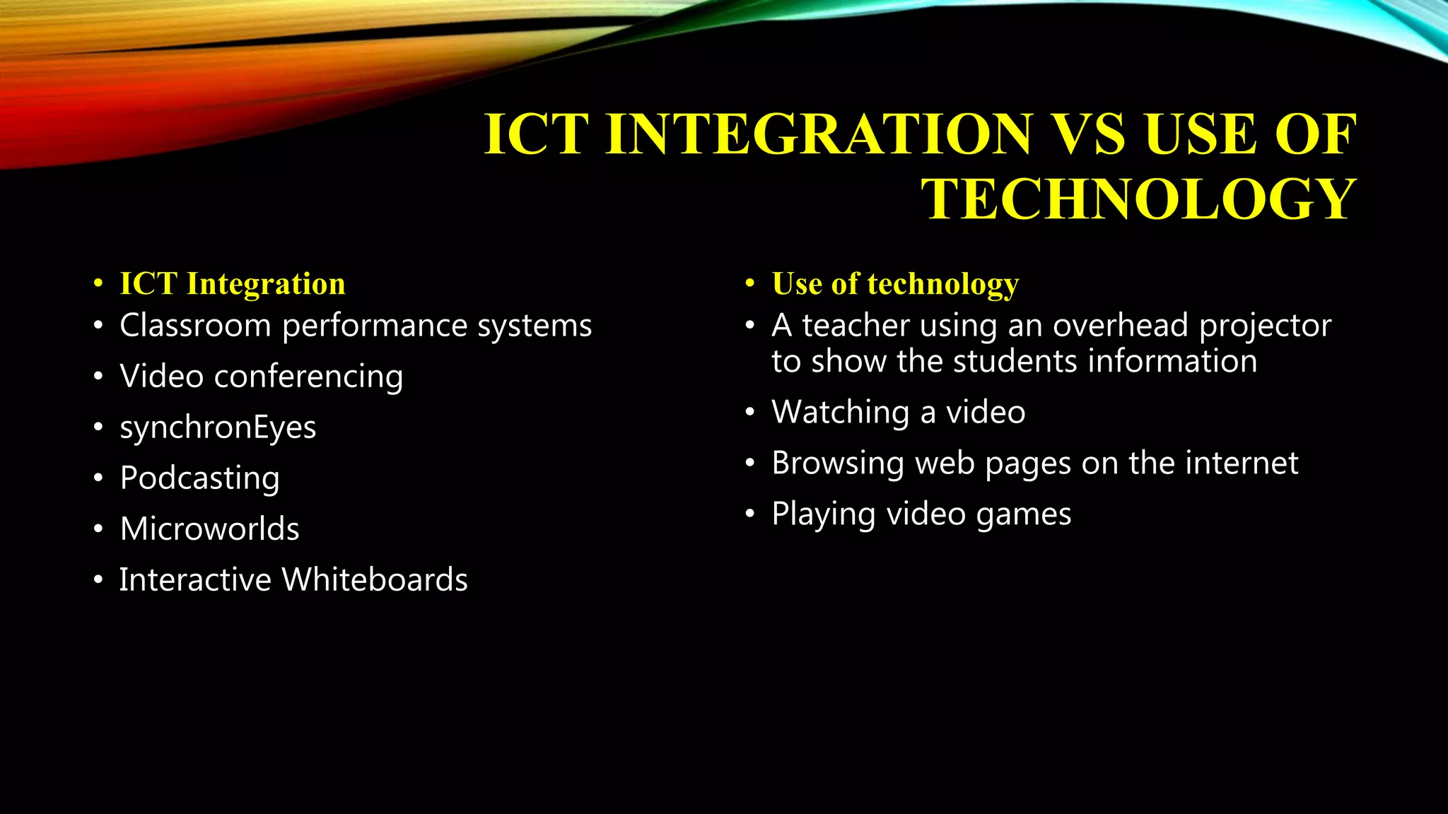 Ict integration by 216019875 | PPT