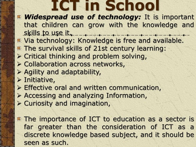 Ict integration in education | PPTX | IT and Internet Support | Internet