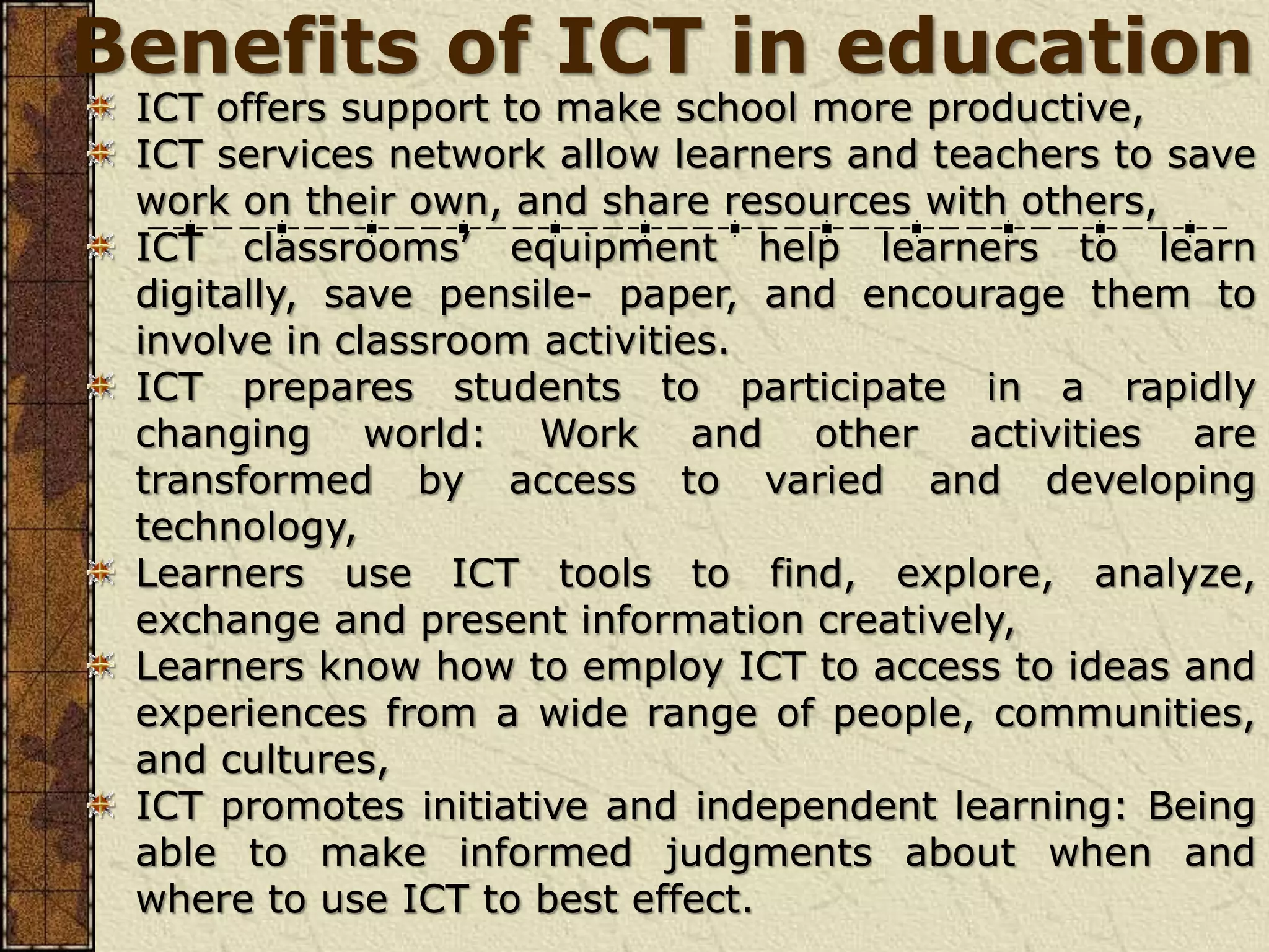 Ict integration in education | PPTX