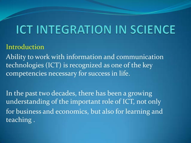 Ict integration in science | PPTX