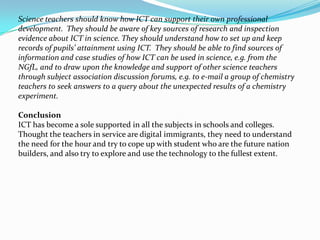 Ict integration in science | PPTX