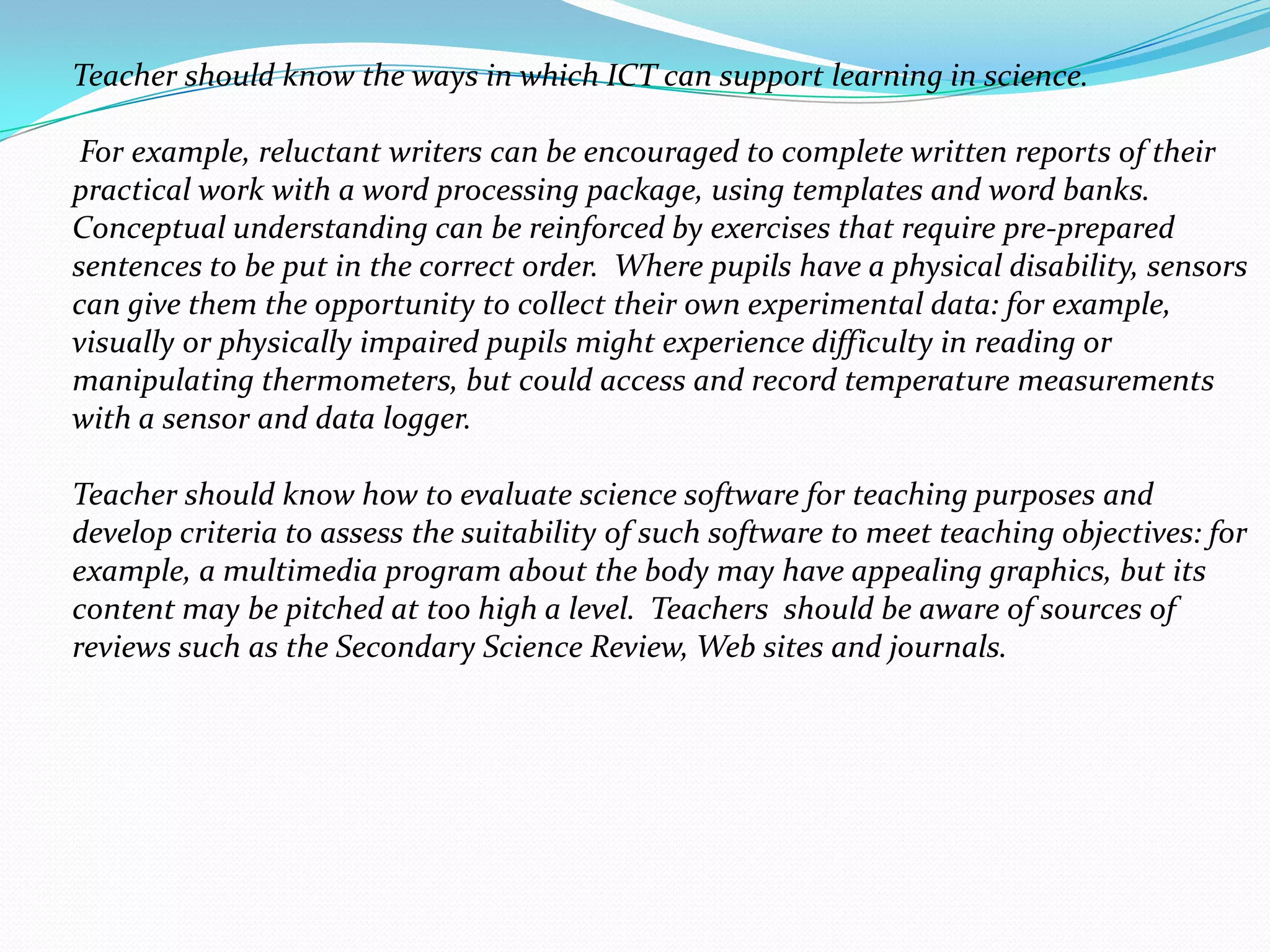 Ict integration in science | PPTX