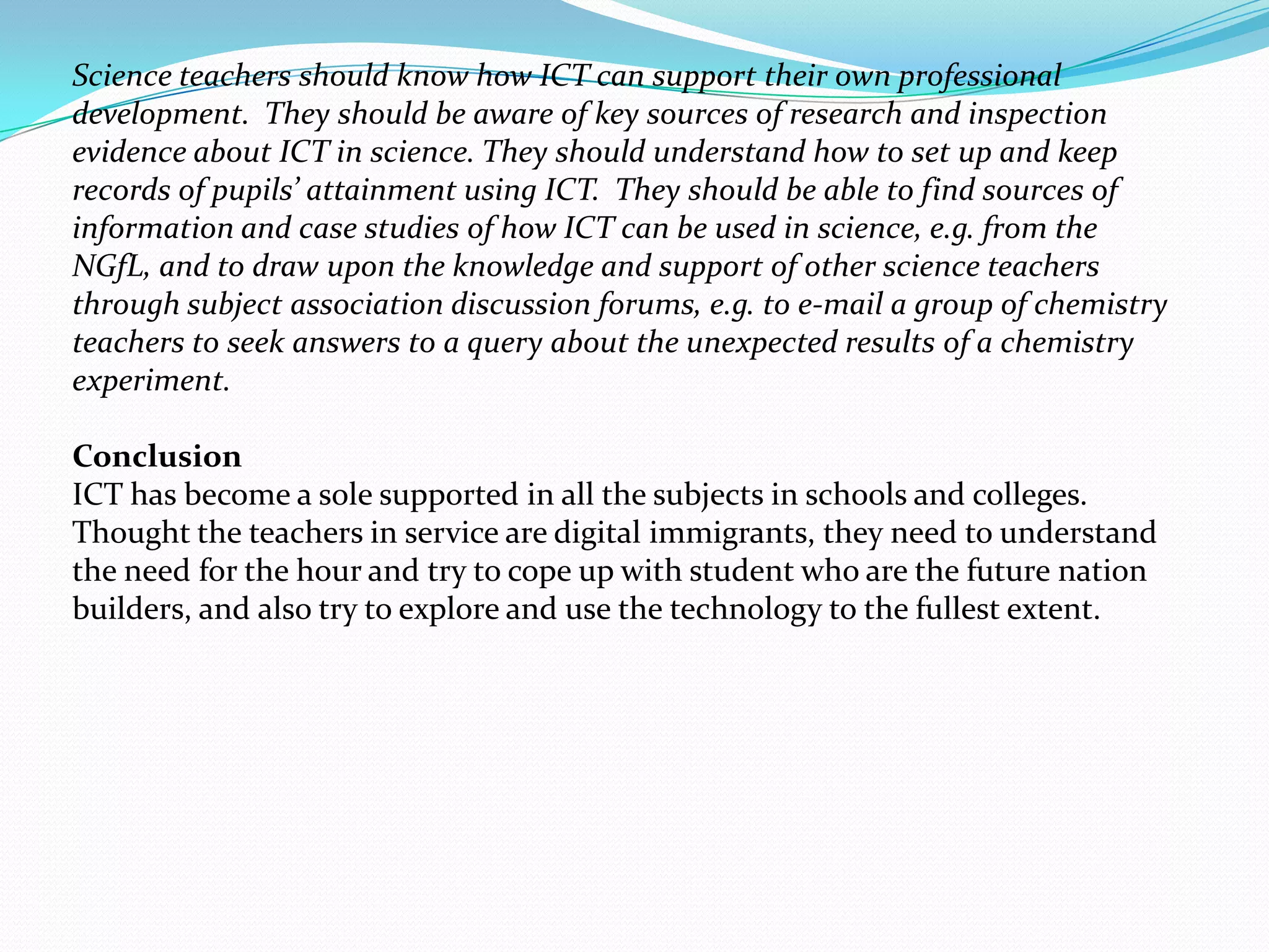 Ict integration in science | PPTX
