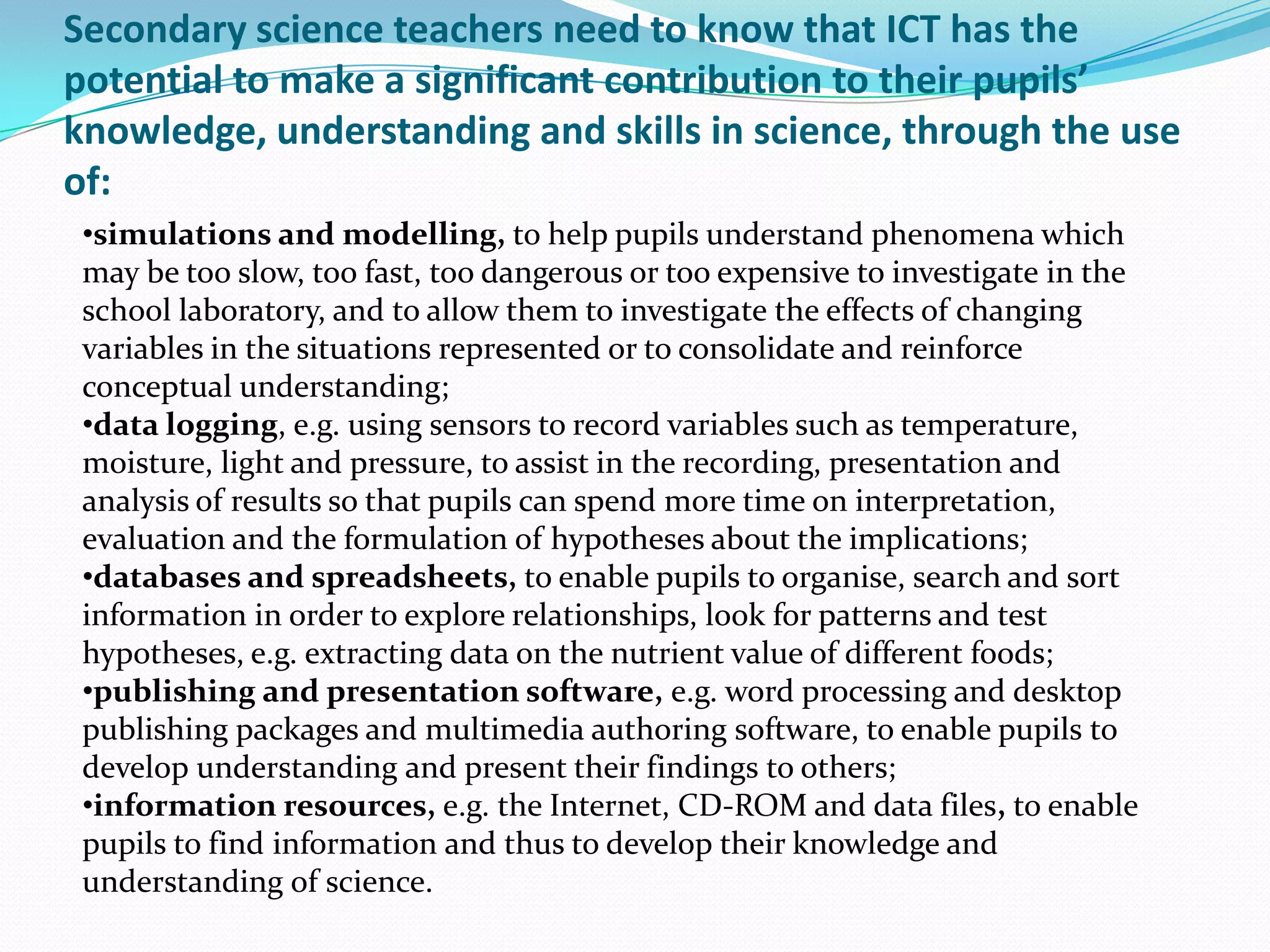 Ict integration in science | PPTX