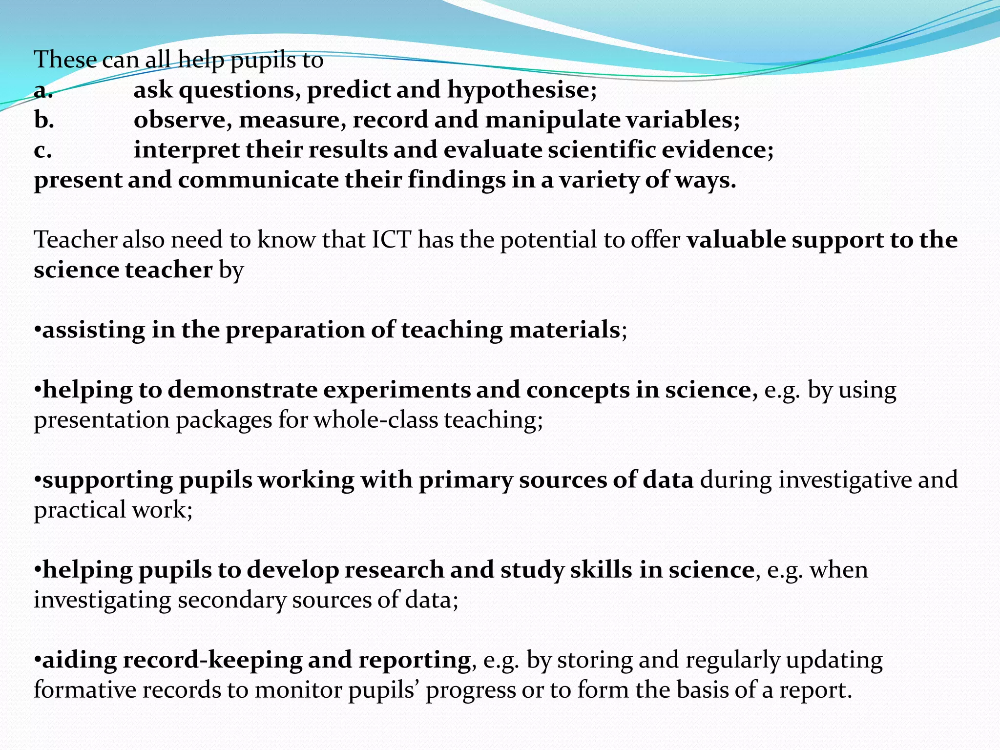 Ict integration in science | PPTX