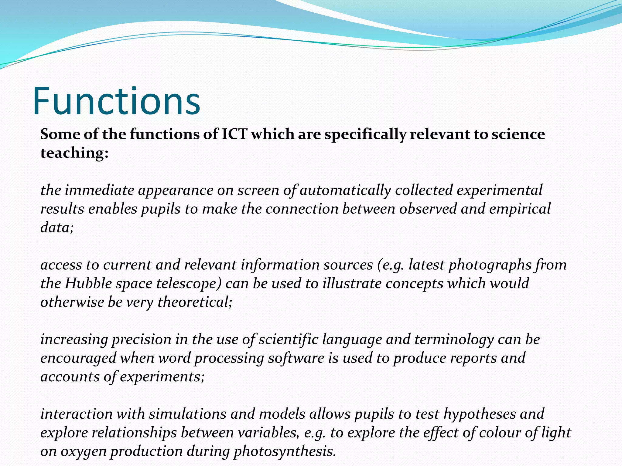 Ict integration in science | PPTX