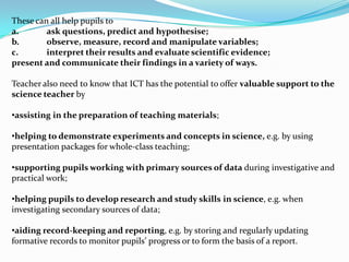 Ict integration in science | PPTX
