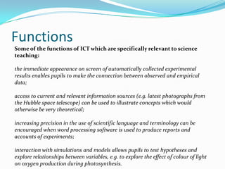 Ict integration in science | PPTX