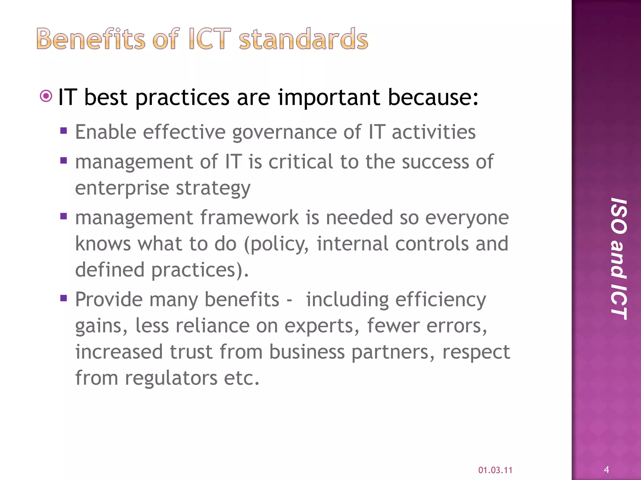 Ict Into Iso 9001 X Framework | PPT