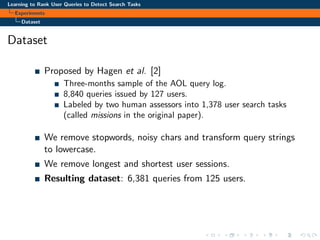 Learning To Rank User Queries to Detect Search Tasks | PPT