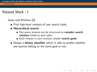 Learning To Rank User Queries to Detect Search Tasks | PPT