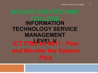 ICT ITM5 04 0811 - Plan and Monitor the System Pilot.pptx