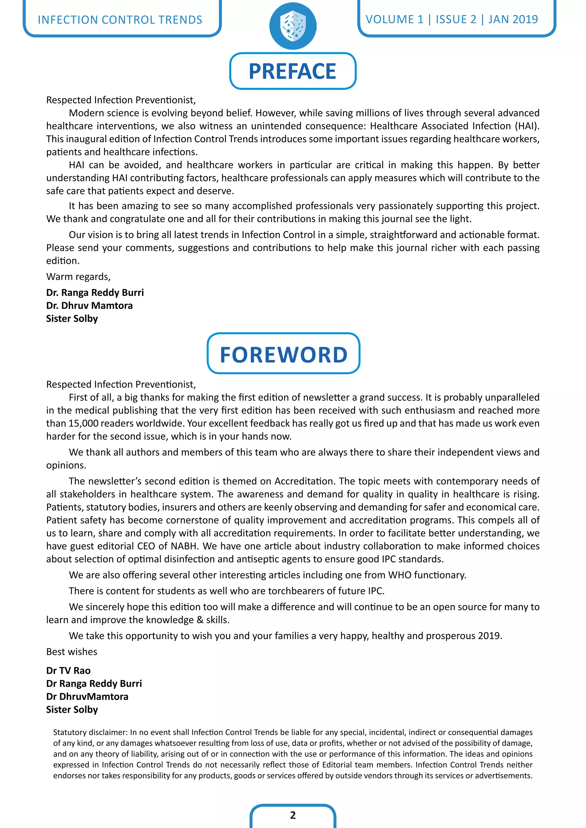 INFECTION CONTROL TRENDS newsletter | PDF