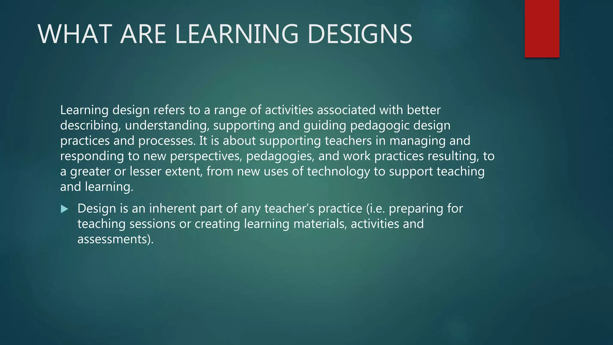 Ict learning designs | PPTX | Education industry | Industries