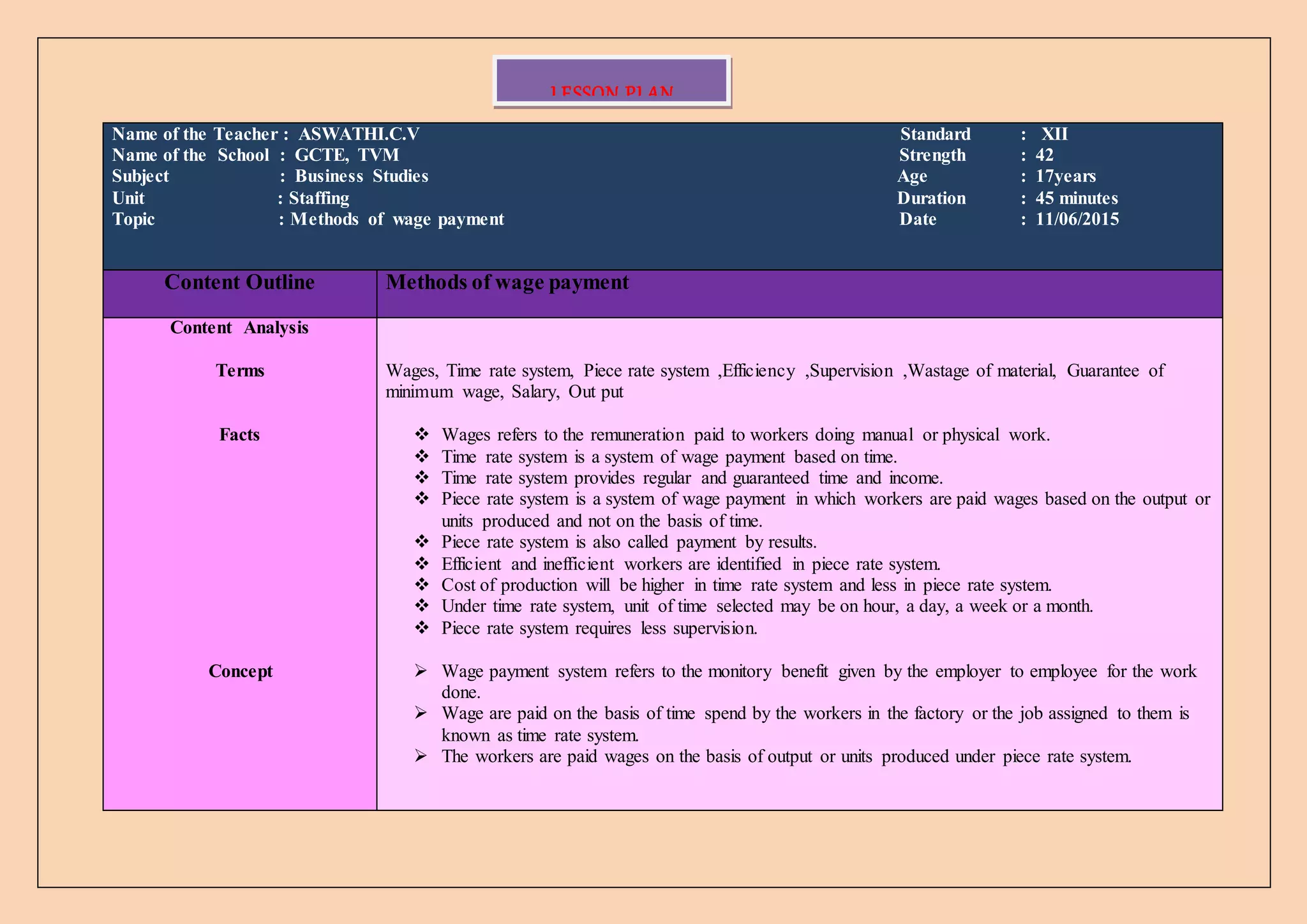 ICT Lesson Plan | PPT