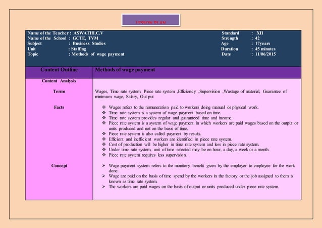 ICT Lesson Plan | PPT