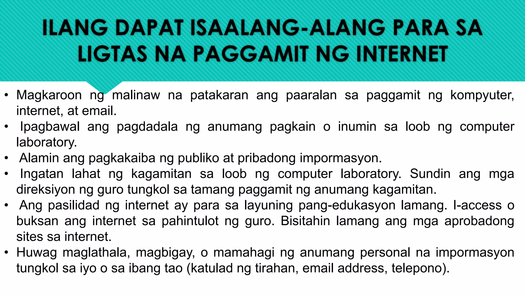 Ict lesson epp 4 aralin 7 ligtas at responsableng paggamit ng computer ...