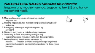 Ict lesson epp 4 aralin 7 ligtas at responsableng paggamit ng computer ...