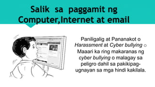 Ict lesson epp 4 aralin 7 ligtas at responsableng paggamit ng computer ...
