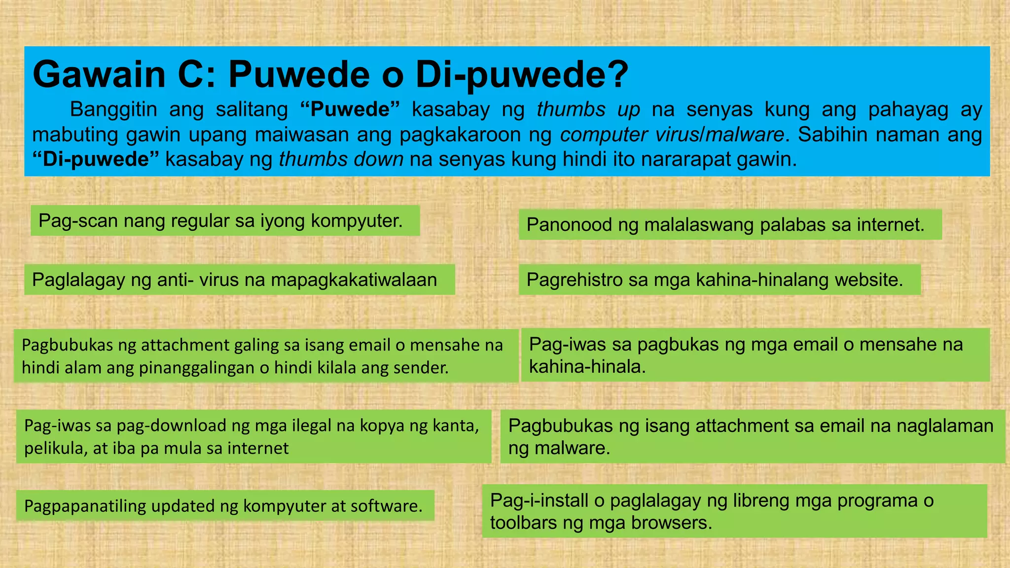Ict lesson epp 4 aralin 8 mga panganib na dulot ng malware at computer ...