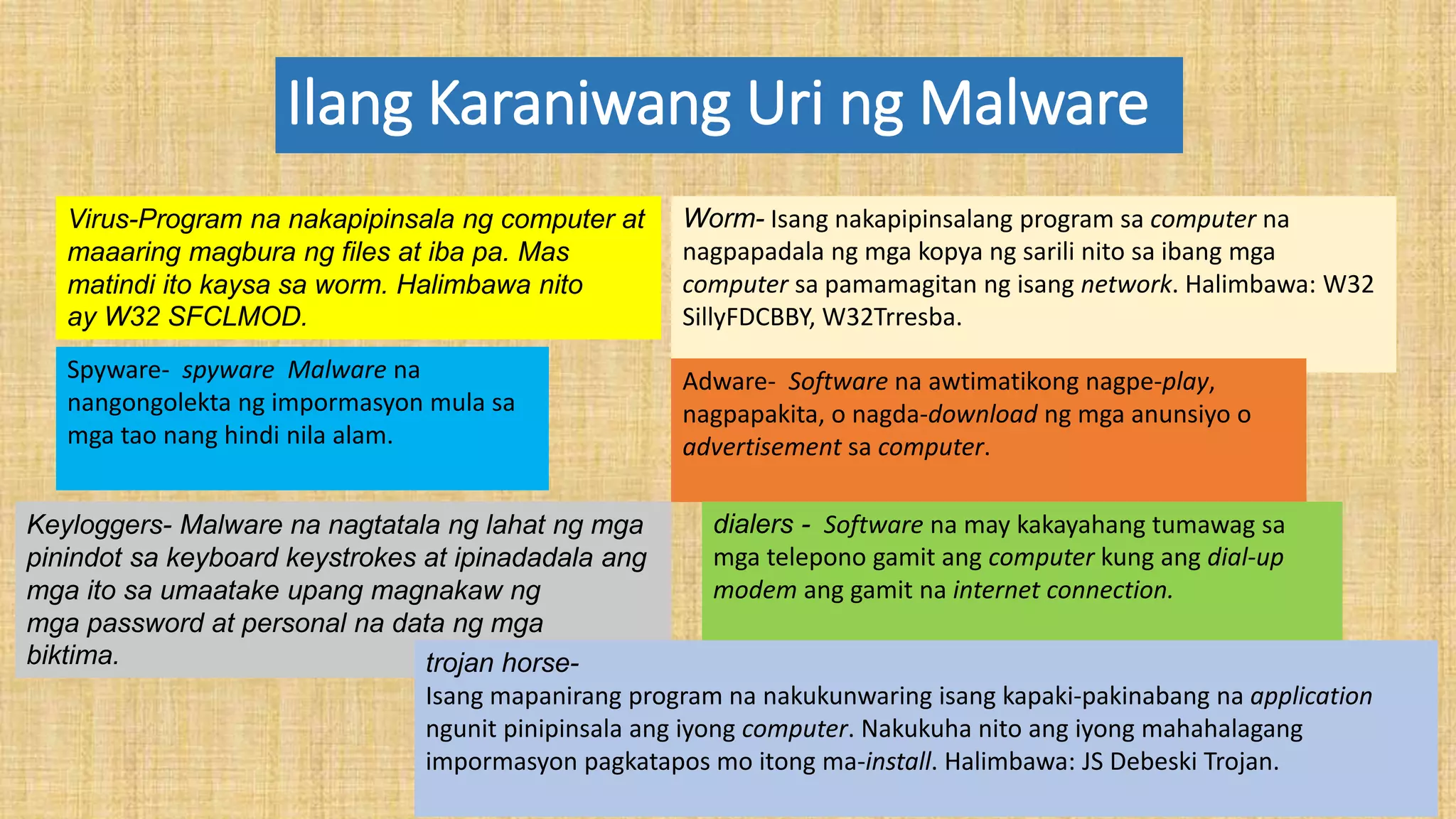 Ict lesson epp 4 aralin 8 mga panganib na dulot ng malware at computer ...