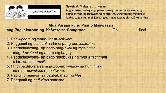 Ict lesson epp 4 aralin 8 mga panganib na dulot ng malware at computer virus | PPTX